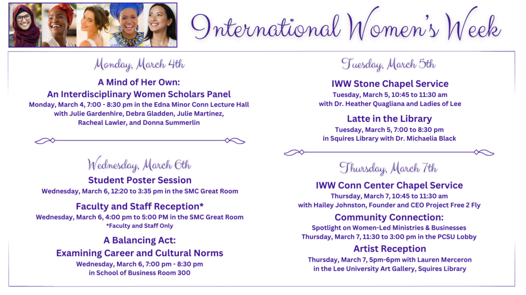 Lee to Celebrate International Women’s Week - Lee University